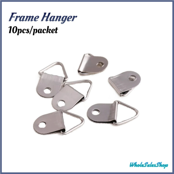 (10 pcs/pack) Frame Hook Hanger Silver Triangle Picture Hook Canvas Oil ...