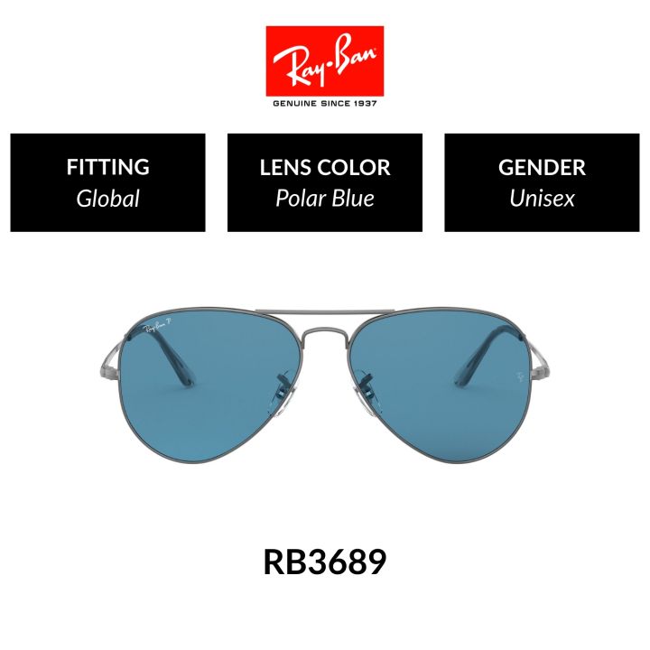 RAY-BAN AVIATOR METAL II POLARIZED | RB3689 004/S2 | Global Fitting ...