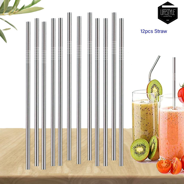 Lifestyle Stainless Steel Straw 12pcs Straight Straw(FM) | Lazada PH