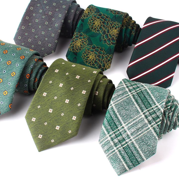 Green Color Neck Ties For Men Women Plaid Floral Tie Suits Skinny Ties ...