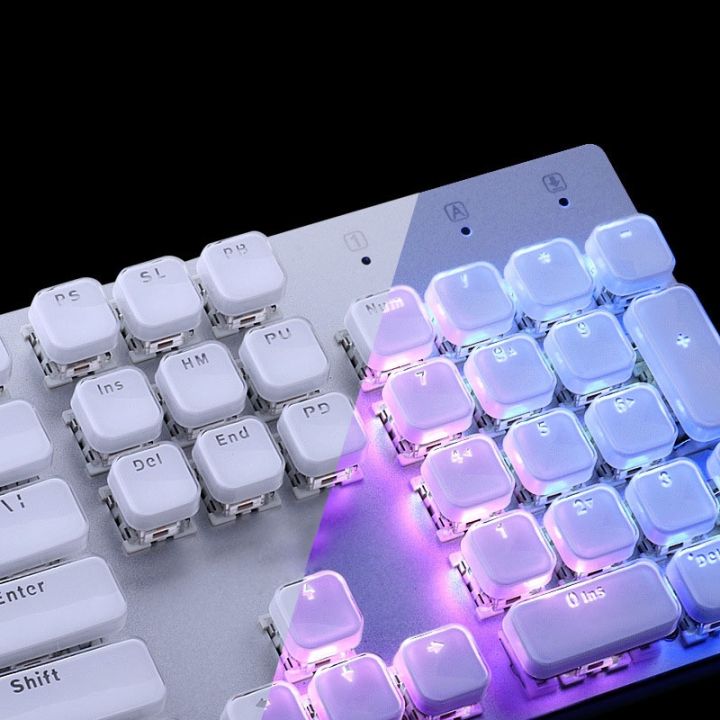 Translucent Keycaps 104 Keys Layout Low Profile White Keycaps DIY Black ...
