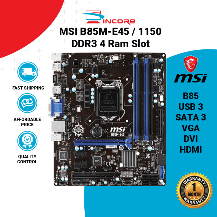 MSI B85M-E45 Socket 1150 DDR3 Intel B85 H81 Motherboard Mobo LGA 1150 ...