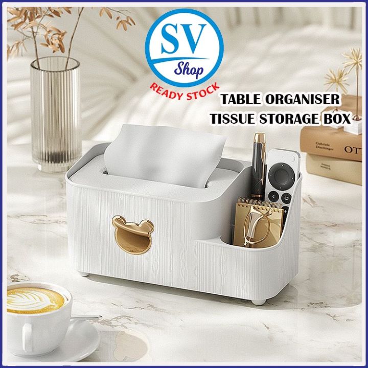 Desktop Tissue Paper Storage Box Stationery Facial Tissue Cosmetic ...
