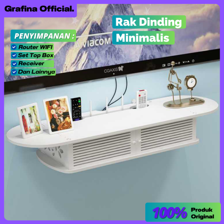 Rak Dinding Minimalis Penyimpanan Set Top Box STB Router WIFI Rak ...