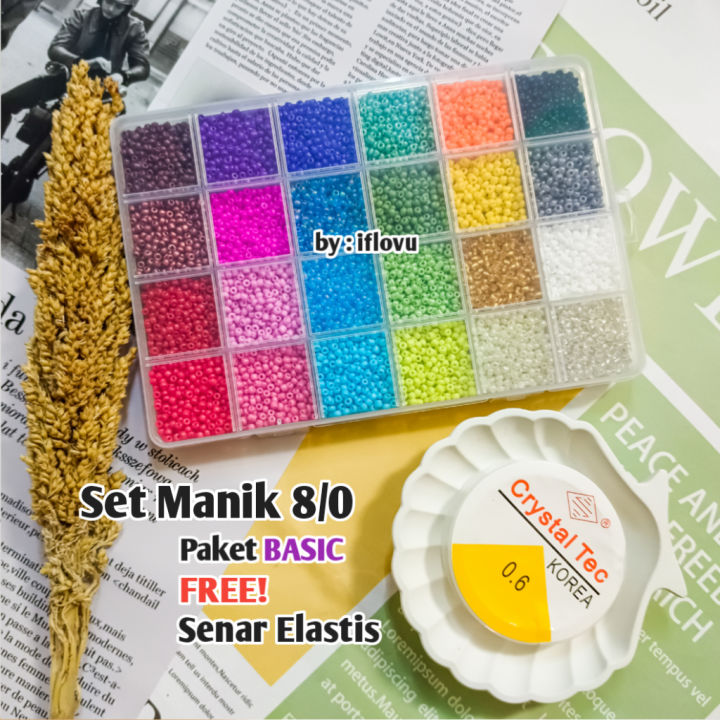 Set Manik Manik DIY Lengkap Aesthetic Gelang Cincin Kalung / DIY Gelang ...