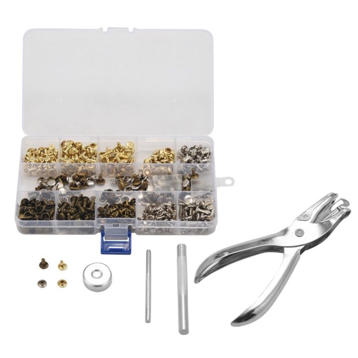(ZJGE) 300 Sets Leather Rivets Double Cap Rivet Tubular Metal Studs ...