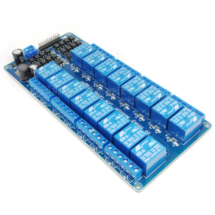 DC 5V 12V with Optocoupler LM2576 Microcontroller Interface Electrical Relay 16 Channel Relay ...