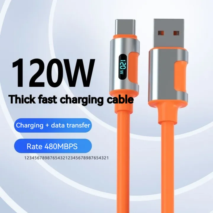 Mecha digital display data cable 120W super fast charging flash ...
