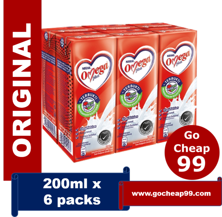 Nestle Omega Plus UHT Milk (200ml x 6 packs) | Lazada