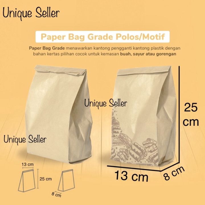 [Isi100] Kantong Kertas Grade 13x8x25 cm COKLAT / Paper Bag COKLAT ...