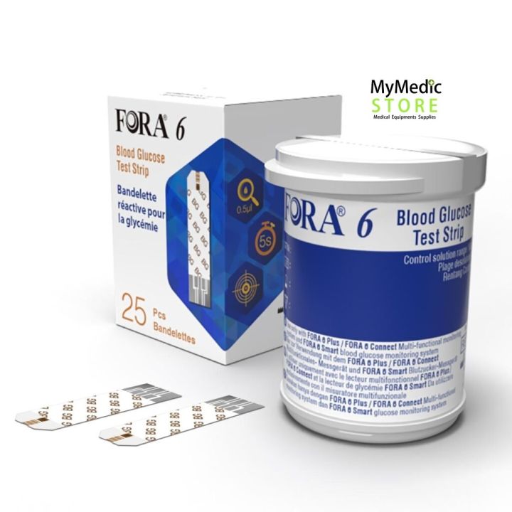 Fora 6 Plus Blood Glucose Meter Test Strips 25s (Original) | Lazada