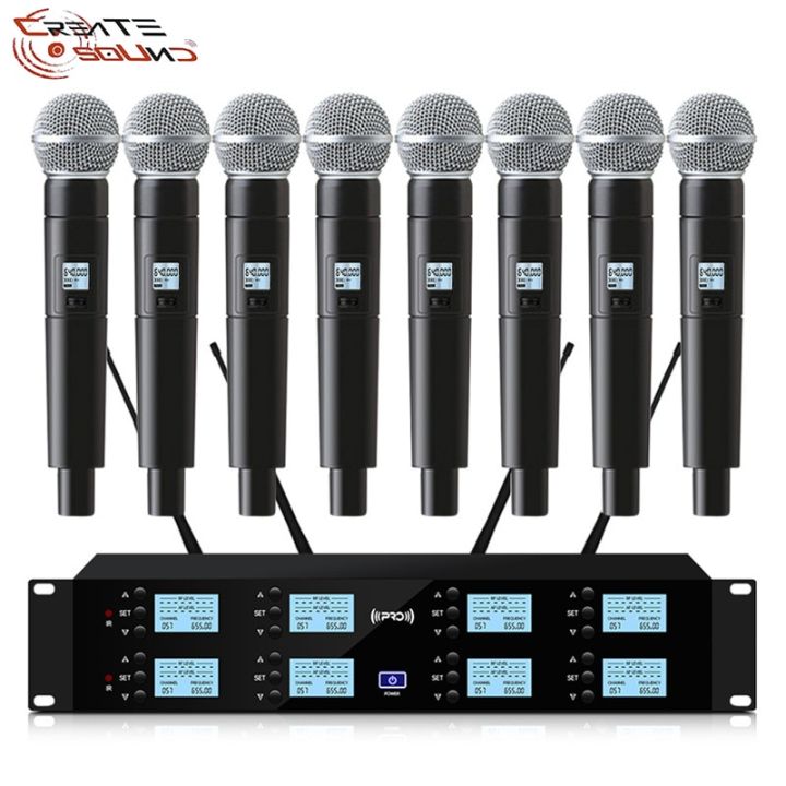 Professional UHF Wireless Microphone 8 Channel Handheld Microphone ...