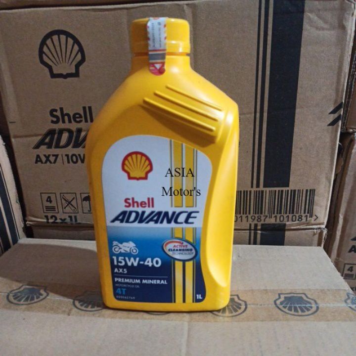 OLI SHELL ADVANCE 4T AX5 15W-40 1L API SL JASO MA2 OLI MOTOR SPORT ...