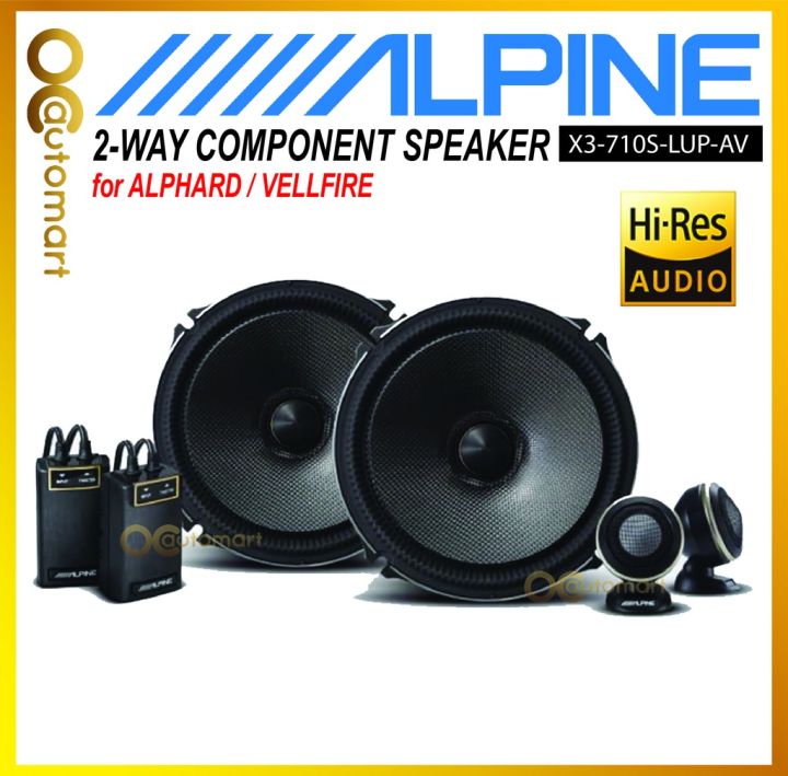 ALPINE X-180SR-AV 7" INCH 2 - WAY COMPONENT SET SPEAKER / FOR ALPHARD ...