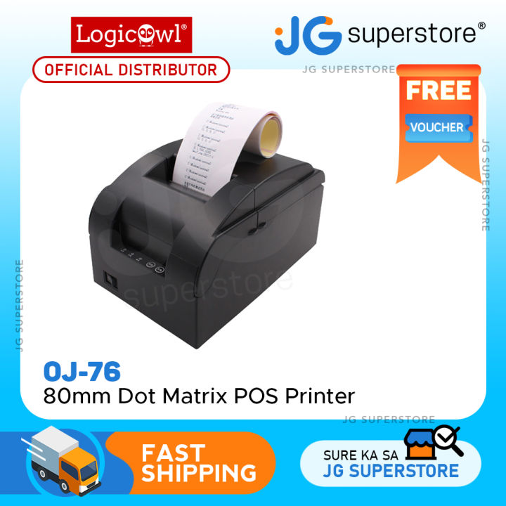 LogicOwl OJ-76 Dot Matrix POS Printer / Barcode Printer for POS System Compatible with Windows ...