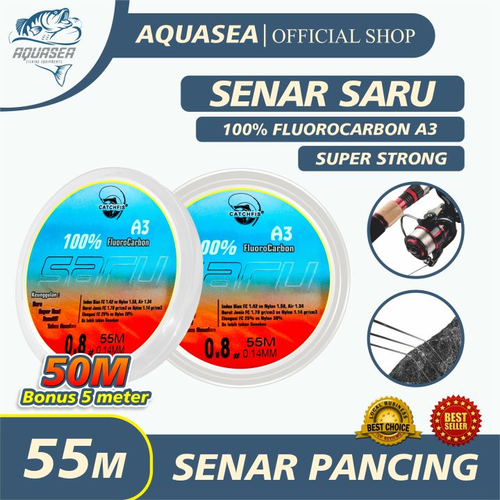AQUASEA -Senar Pancing Saru Warna Putih Panjang 55m Nilon Fishing Line ...