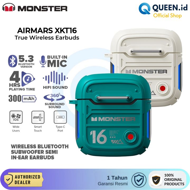 MONSTER XKT16 TWS True Wireless Earbuds Headset Bluetooth 5.3 HiFi ...