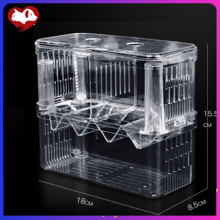 3 Sizes Double-layer Clear Fish Breeding Isolation Box Aquarium Fish ...