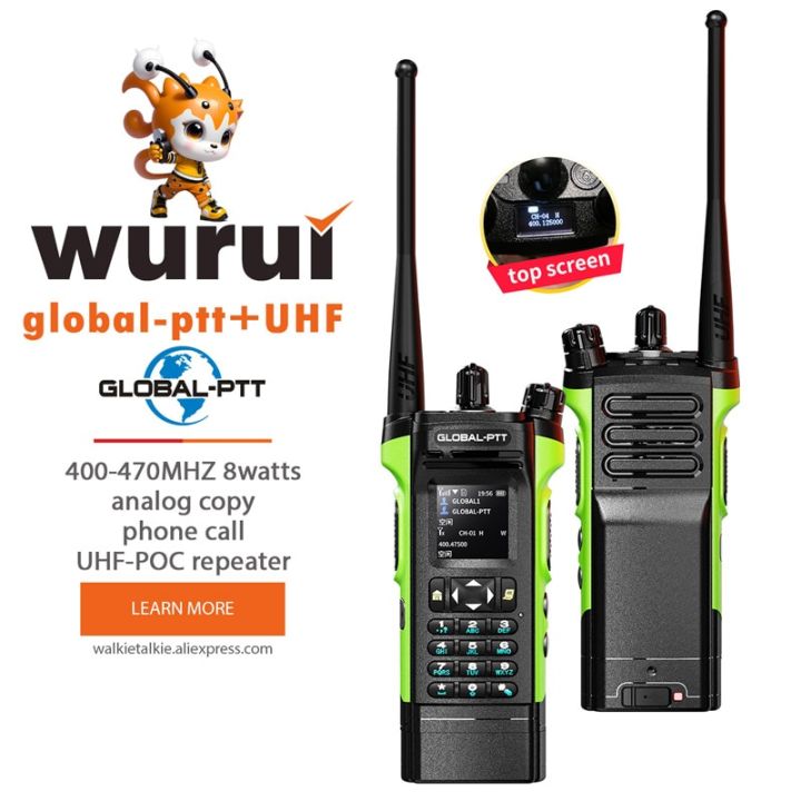 Global-Ptt 6500 Walkie Talkie 4G POC+UHF Two-Way Radio Profesional ...