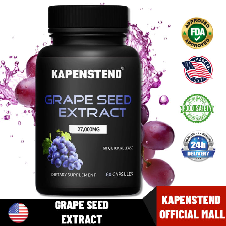 Grape seed supplement, grape seed polyphenols + antioxidant vitamin C ...