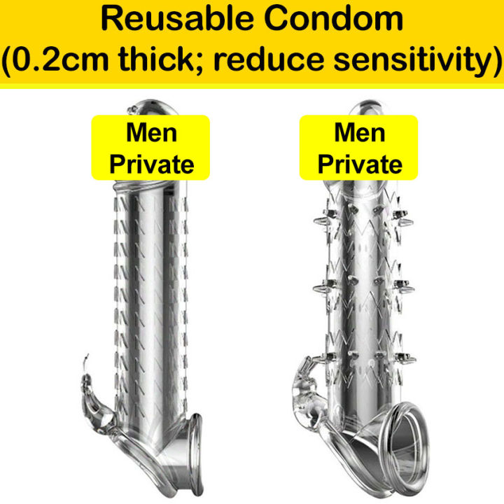 Reusable Condom Spike Condom Dotted Condom Kondom Berduri Crystal ...