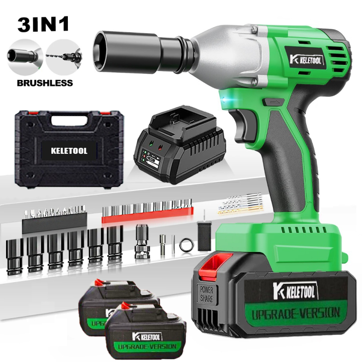 keletool cordless impact wrench high torque can open car Brushless ...