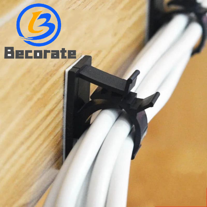 BECORATE 10MM Larger Self-Adhesive Adjustable Cable Clips Organizer ...