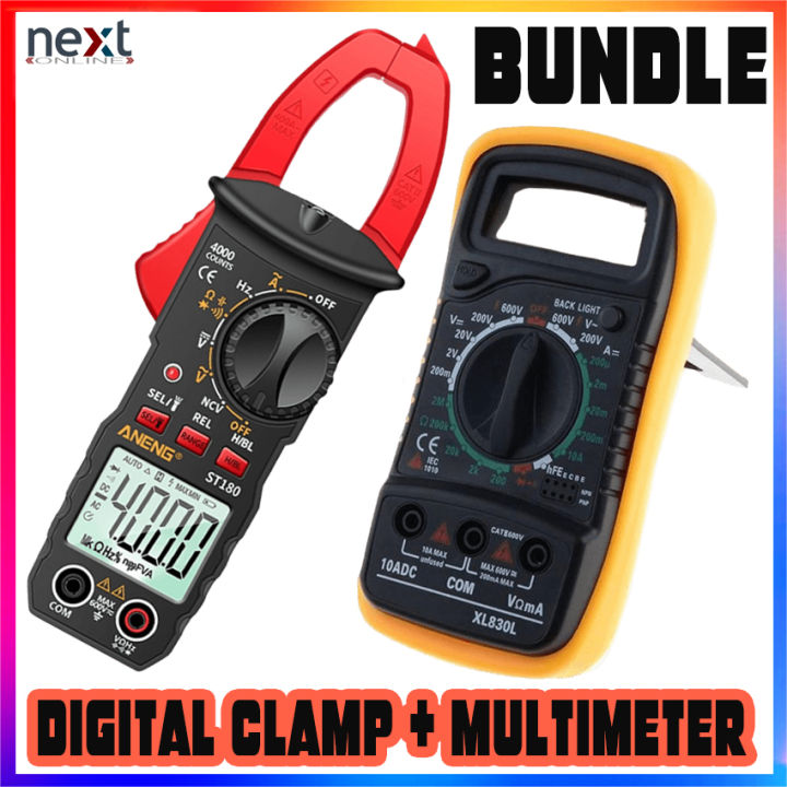 (BUNDLE) Digital Clamp Multimeter Resistance ohm Tester AC DC Clamp ...