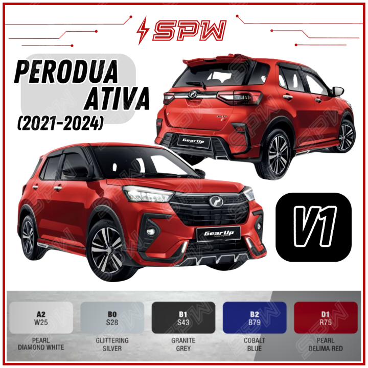 Perodua Ativa (2021-2025) V1 Gear Up Bodykit GU Body Kit Front Bumper ...