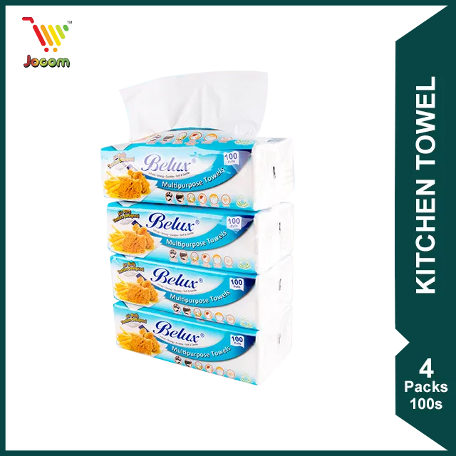 Belux V Fold Multipurpose Kitchen Towel 2Ply (4 x 100s) | Lazada