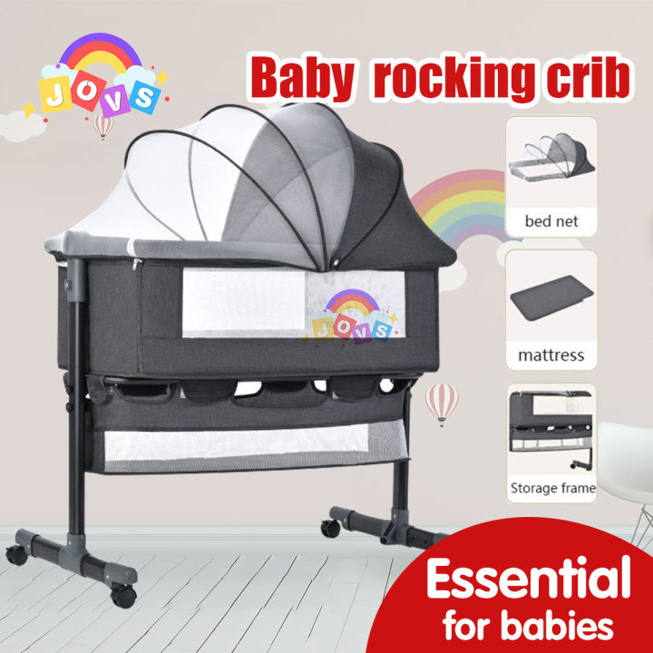 JOVS 0-3years 4in1 Baby Crib Shaking Bed Set with Net Multifunction ...