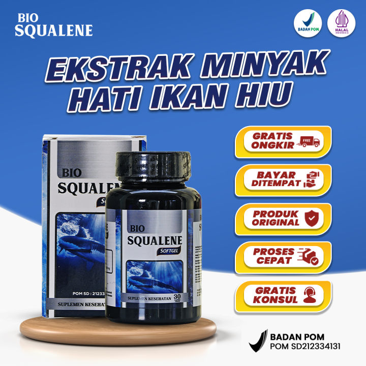 Bio Squalene Sofgel Minyak Hati Ikan Hiu Omega 3 6 9 Fish Oil 100% ...