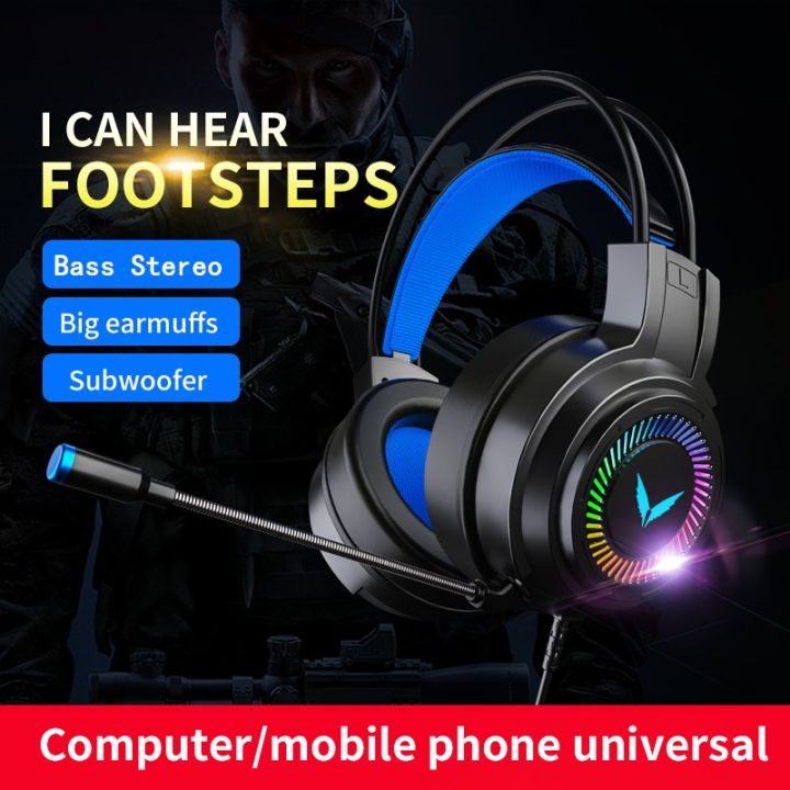NEW Wired Gaming Headset Stereo Headphone Surround Bass Earphone With ...
