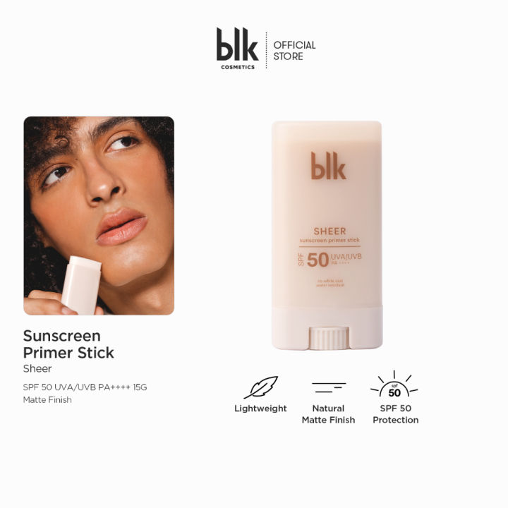 blk cosmetics universal sheer sunscreen primer stick SPF 50 UVA/UVB PA ...