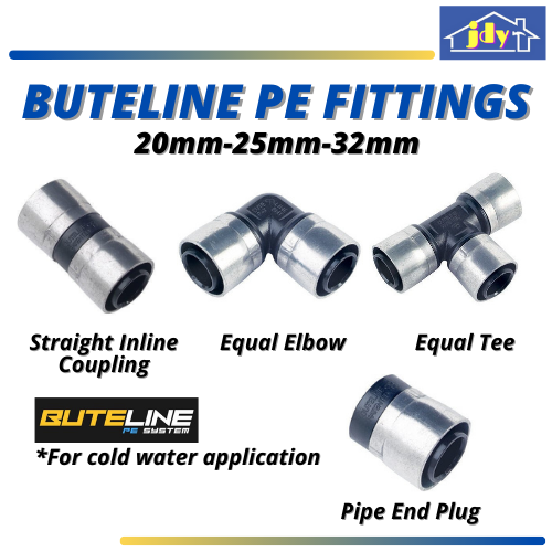 Buteline PE Fitting Straight Inline Coupling Equal Elbow Equal Tee Pipe ...