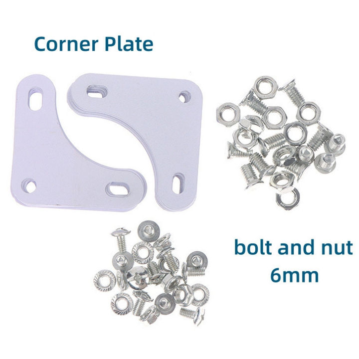 50 Pair BOLT AND NUT SCREW 6MM or 10 pcs. Corner Plate for Slotted ...