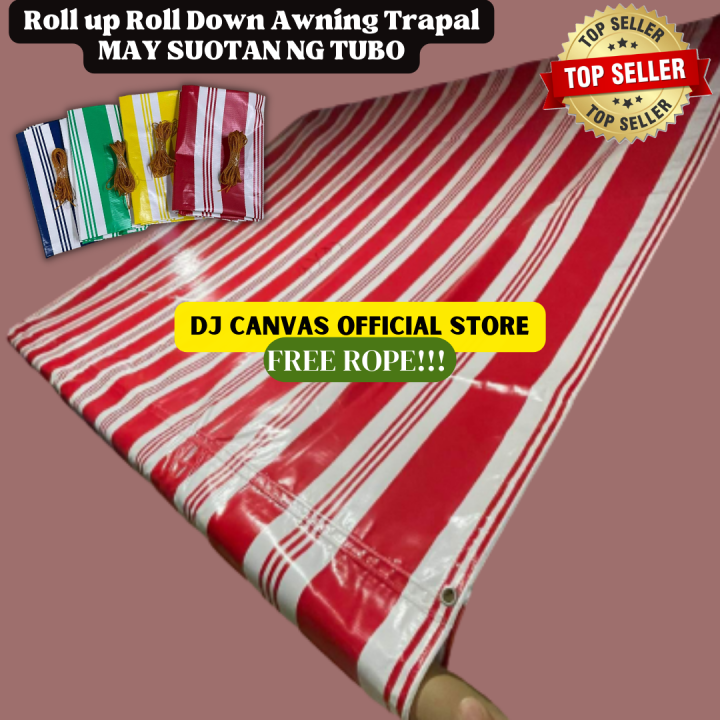 6x6ft, 6x8ft, 8x9ft AWNING CANOPY TRAPAL LONA STRIPES WITH NO SCALLOP ...