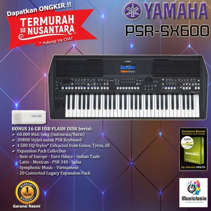 Yamaha PSR SX600 / PSRSX600 / PSR-SX600 / PSR SX 600 Arranger Keyboard ...