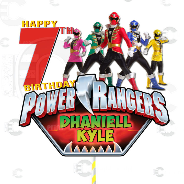 Personalized/Customized Power Ranger Theme Cake Topper for Party ...