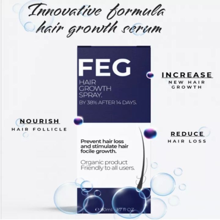 FEG Hair Growth Spray, Nourishes Long, Thick, Strong Hair Quickly ...