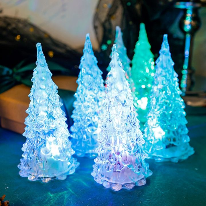 Luminous Colorful Mini Christmas Tree Colorful Changing Desk Crystal ...