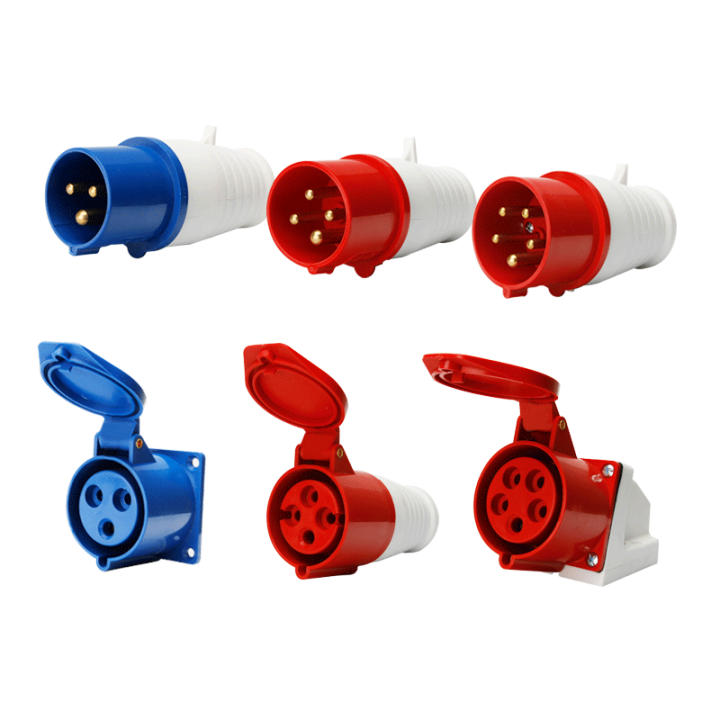 Industrial Aviation Plug Socket Connector Three Phase Electric
