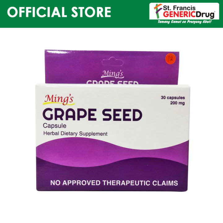 Ming's Grape Seed 200mg Capsule (30 Capsules) | Lazada PH