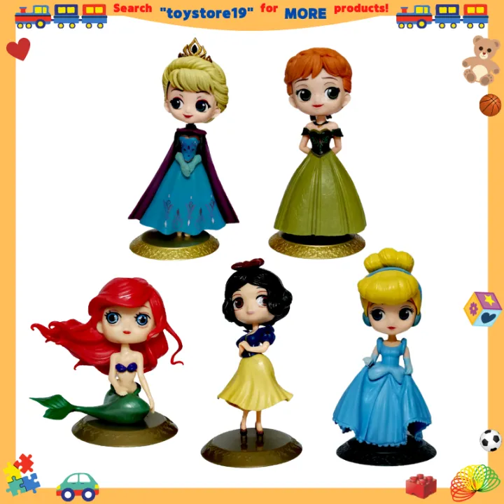Toystore19 Princess Figure Toys Elsa Anna Cinderella Snow White Ariel ...