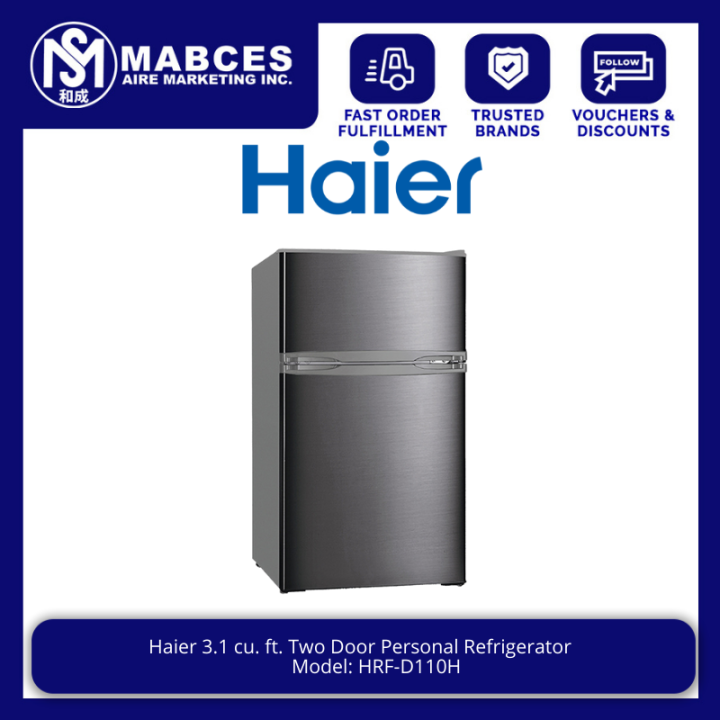 Haier 3.1 cu. ft. Two Door Personal Refrigerator HRF-D110H | Lazada PH