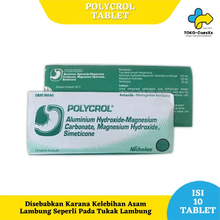 POLYCROL TABLET ISI 10 - MERINGANKAN KEMBUNG OBAT MAAG | Lazada Indonesia