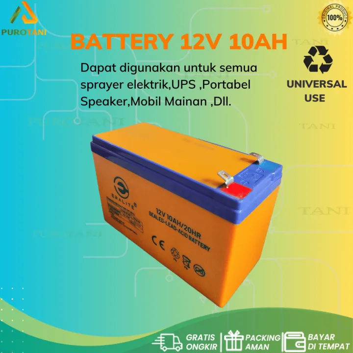 Aki Kering 12V-10AH ERALITE 6-DFM-12 SEALED LEAD ACID BATTERY | Lazada ...