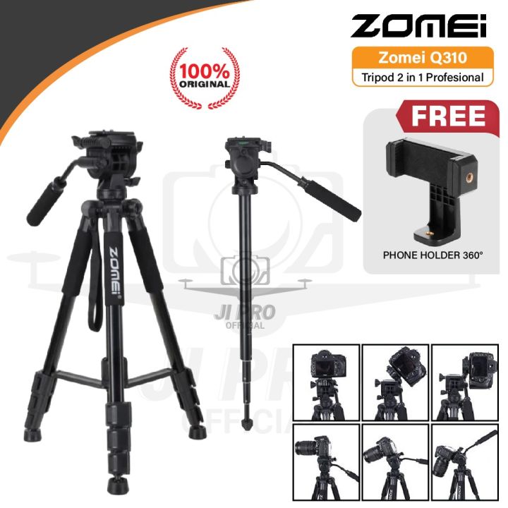 Zomei Q310 2 in 1 Profesional Video Tripod Monopod Fluid Head Garansi | Lazada Indonesia