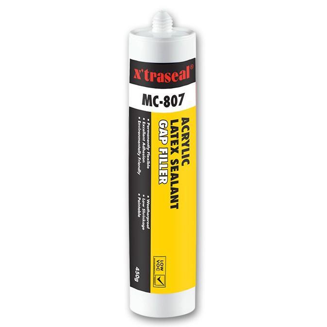 MC-807 XTRASEL - ACRYLIC LATEX SEALANT OR GAP FILLER - WHITE PAINTABLE SILICONE - INDOOR AND ...