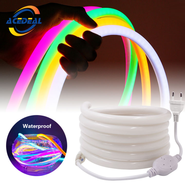 AceDeal 3/5/10/15/20 Meters w/ Plug Neon LED Strip 360 Degree Luminous ...